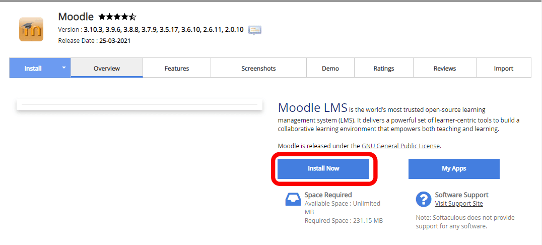 Easy way to install moodle manually or using softaculous – Hostrik Helpdesk